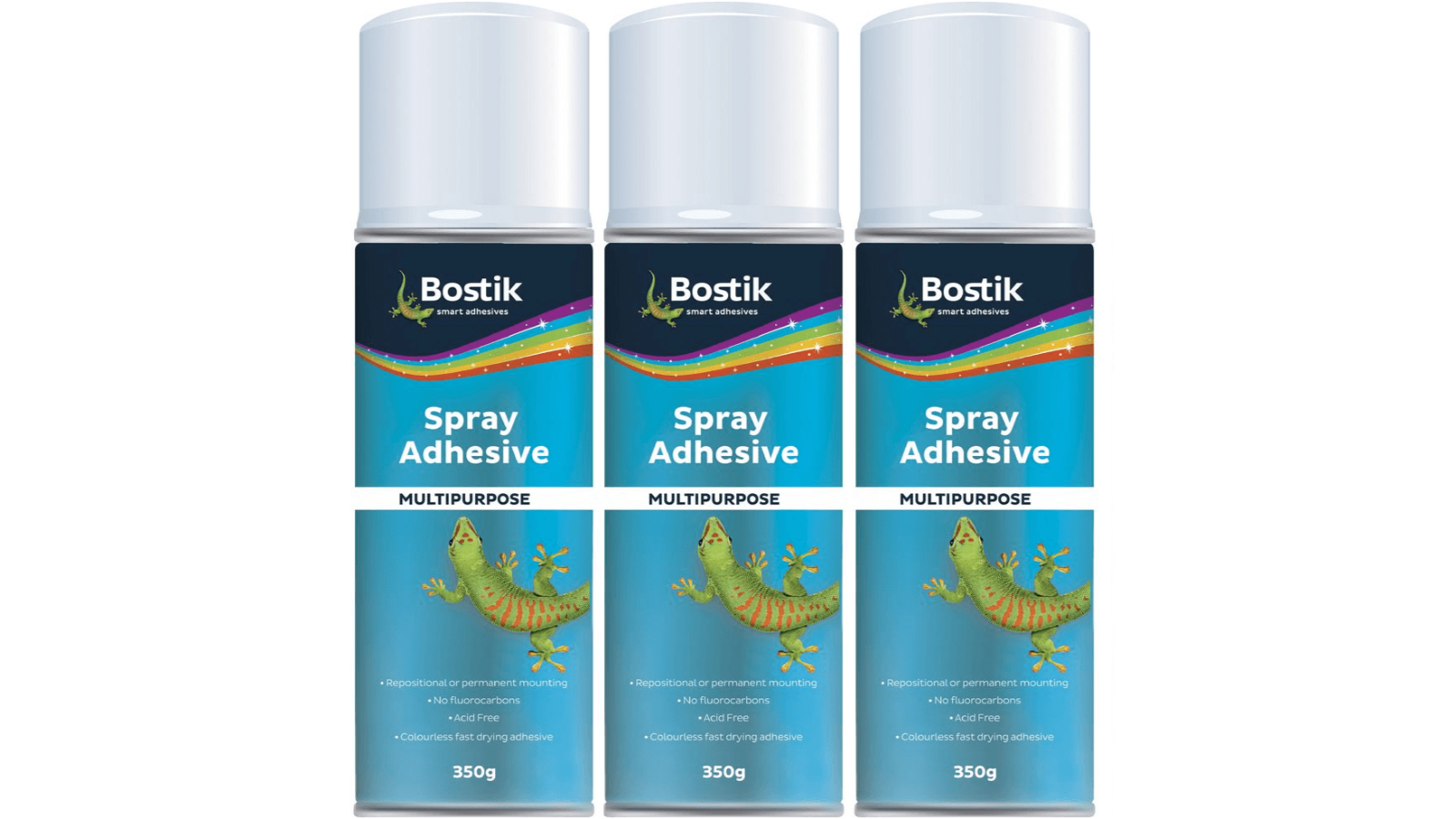 Bostik 350g Multi-Purpose Adhesive Glue Spray Can - Pack of 3 | Harvey ...