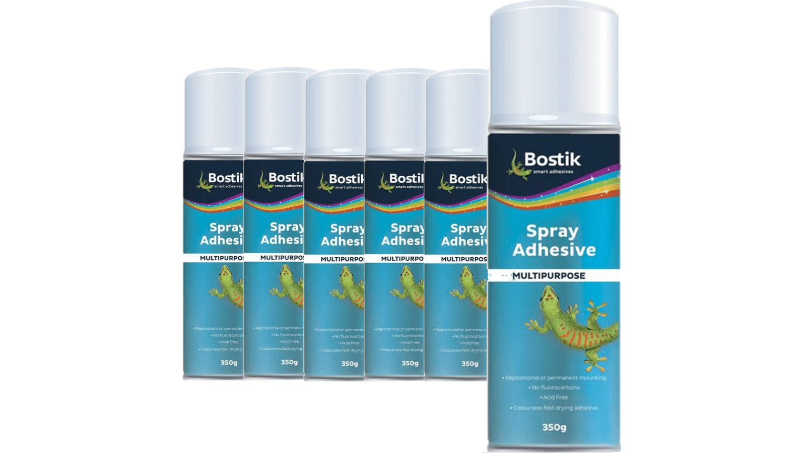 Bostik Multi-Purpose 350g Adhesive Glue Spray Can - Pack of 6 | Harvey ...