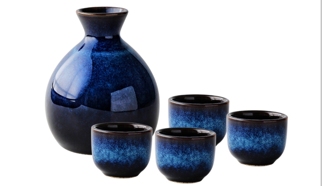 Blue Ceramic Japanese Sake Set | Harvey Norman