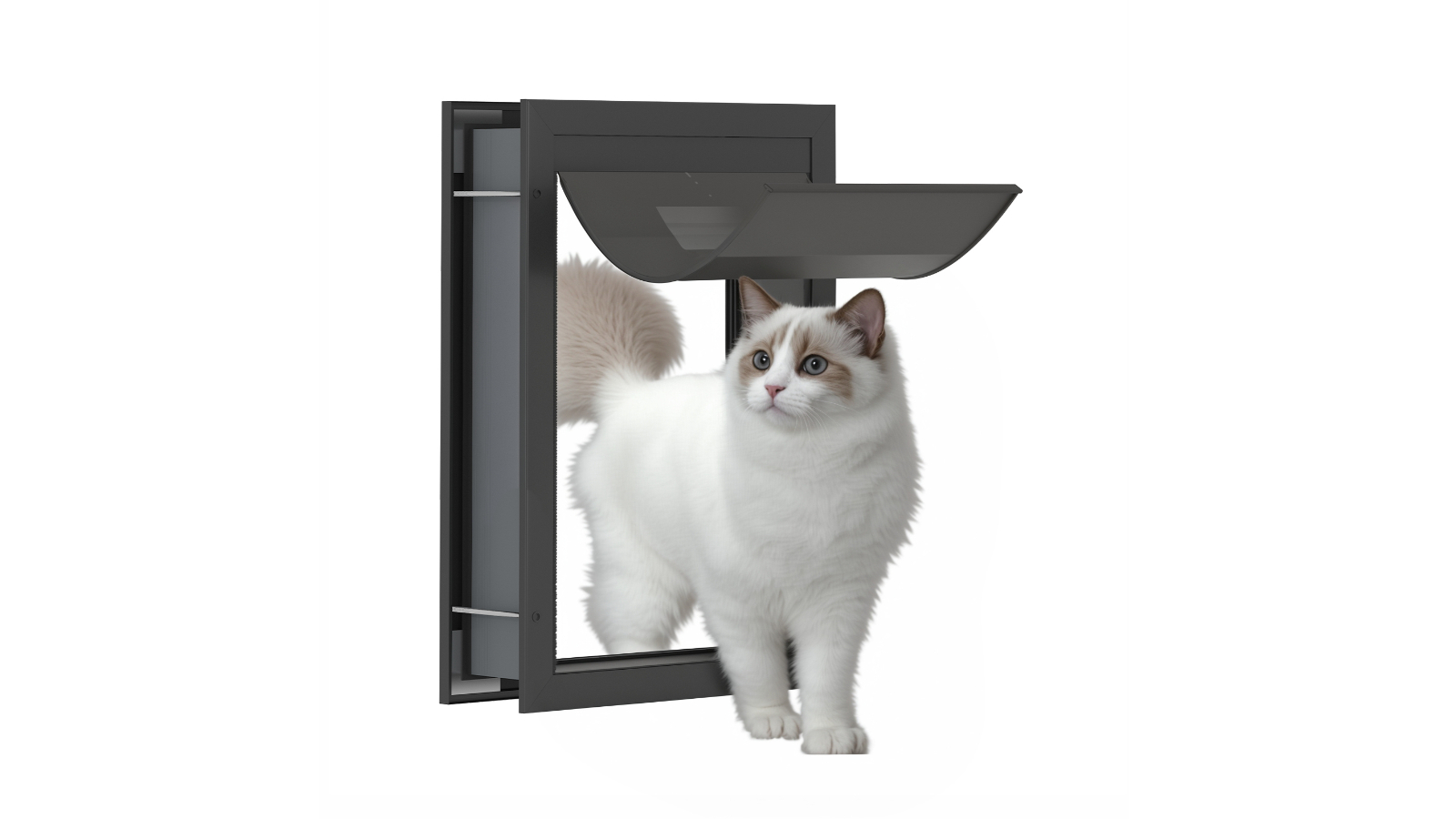 Advwin Durable Pet Aluminum Door Dog Flap Magnetic Closure Lockable ...