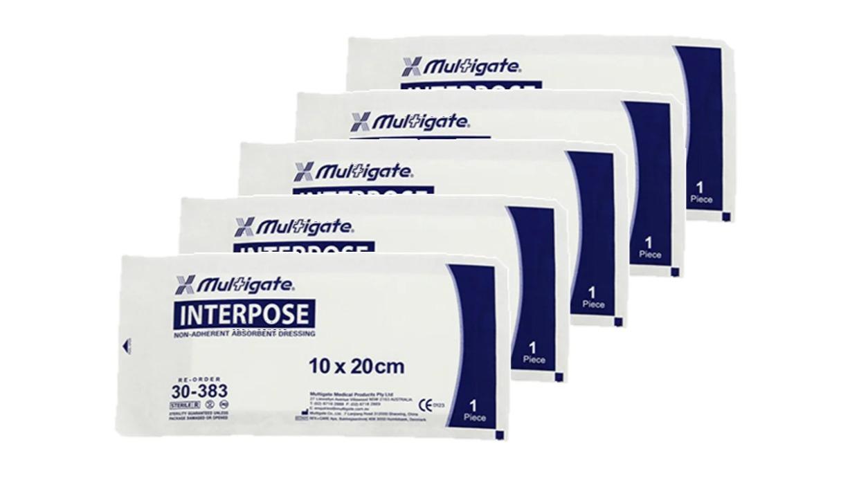 Interpose Pack of 5 Non-Adherent Dressing - 10 x 20cm | Harvey Norman