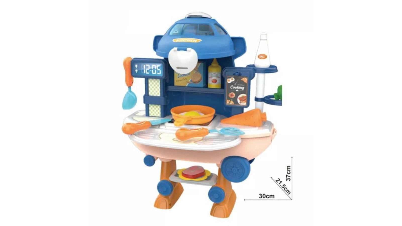 Megajoy 2-in-1 Plane Kitchen Stove Pretend Cooking Set - 30 Piece ...