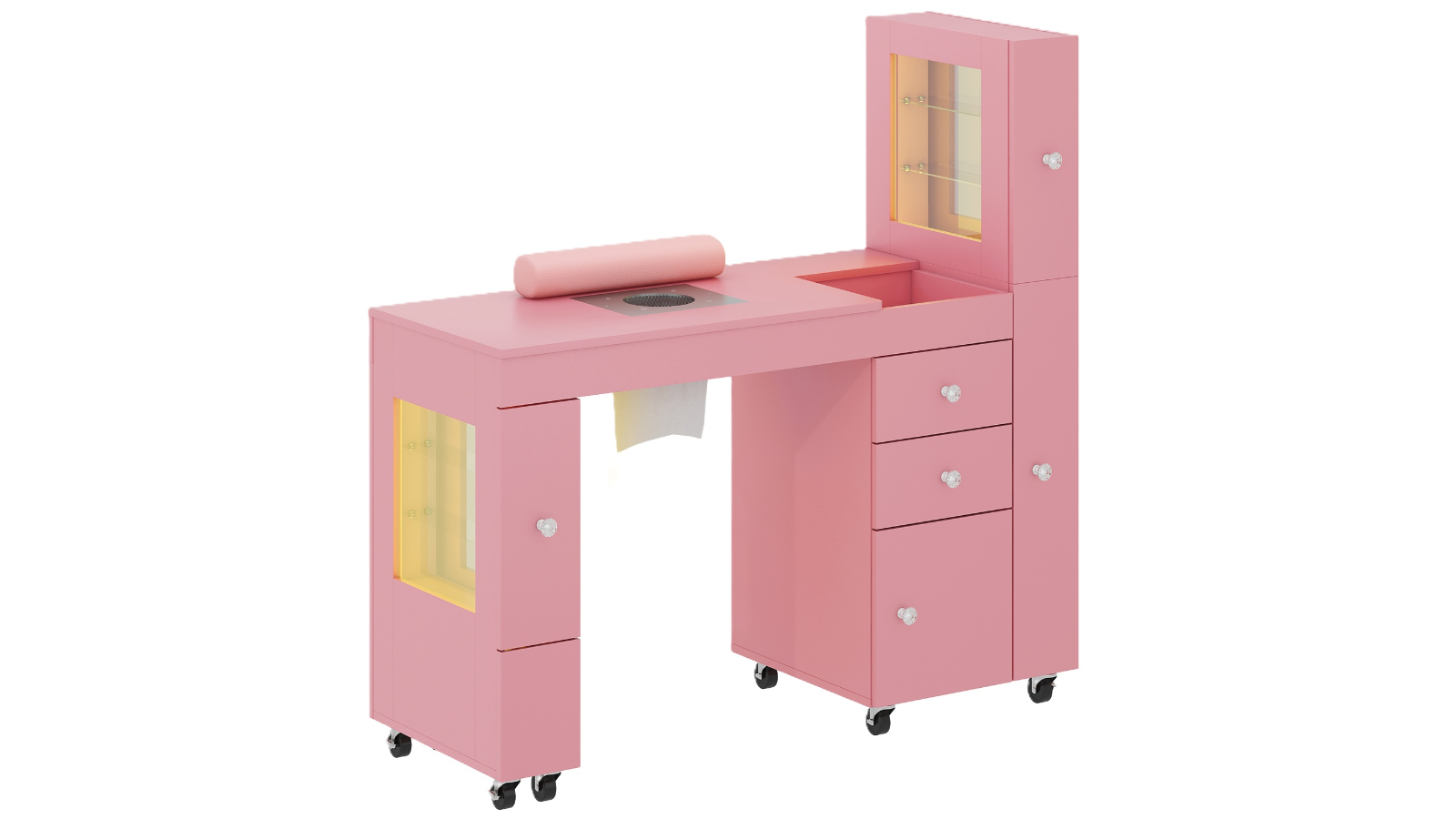 Advwin Nail Tech Manicure Table - Pink | Harvey Norman