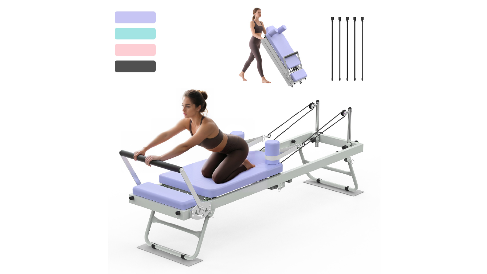 Advwin 120kg Capacity Foldable Pilates Exercise Equipment for Home Gym ...