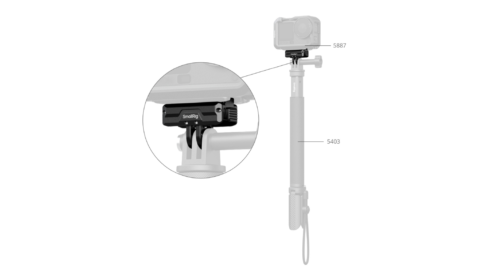 SmallRig Bidirectional Quick Release Folding Adapter Mount with 2 Prong ...