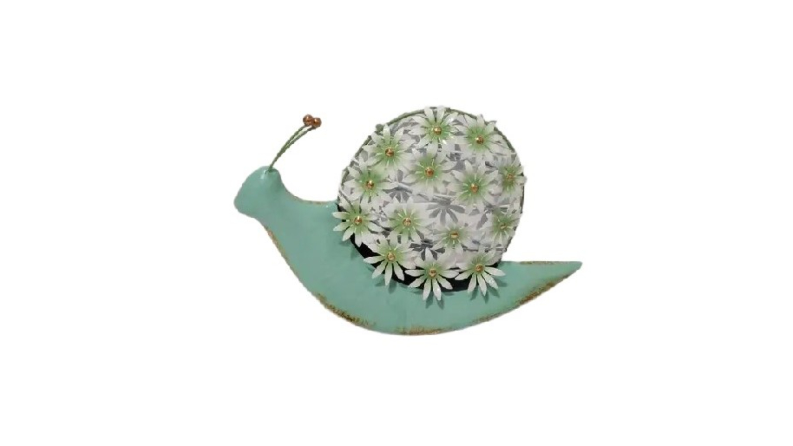 Willow and Silk Natures Art Snail with Flower Indoor Outdoor Ornament ...