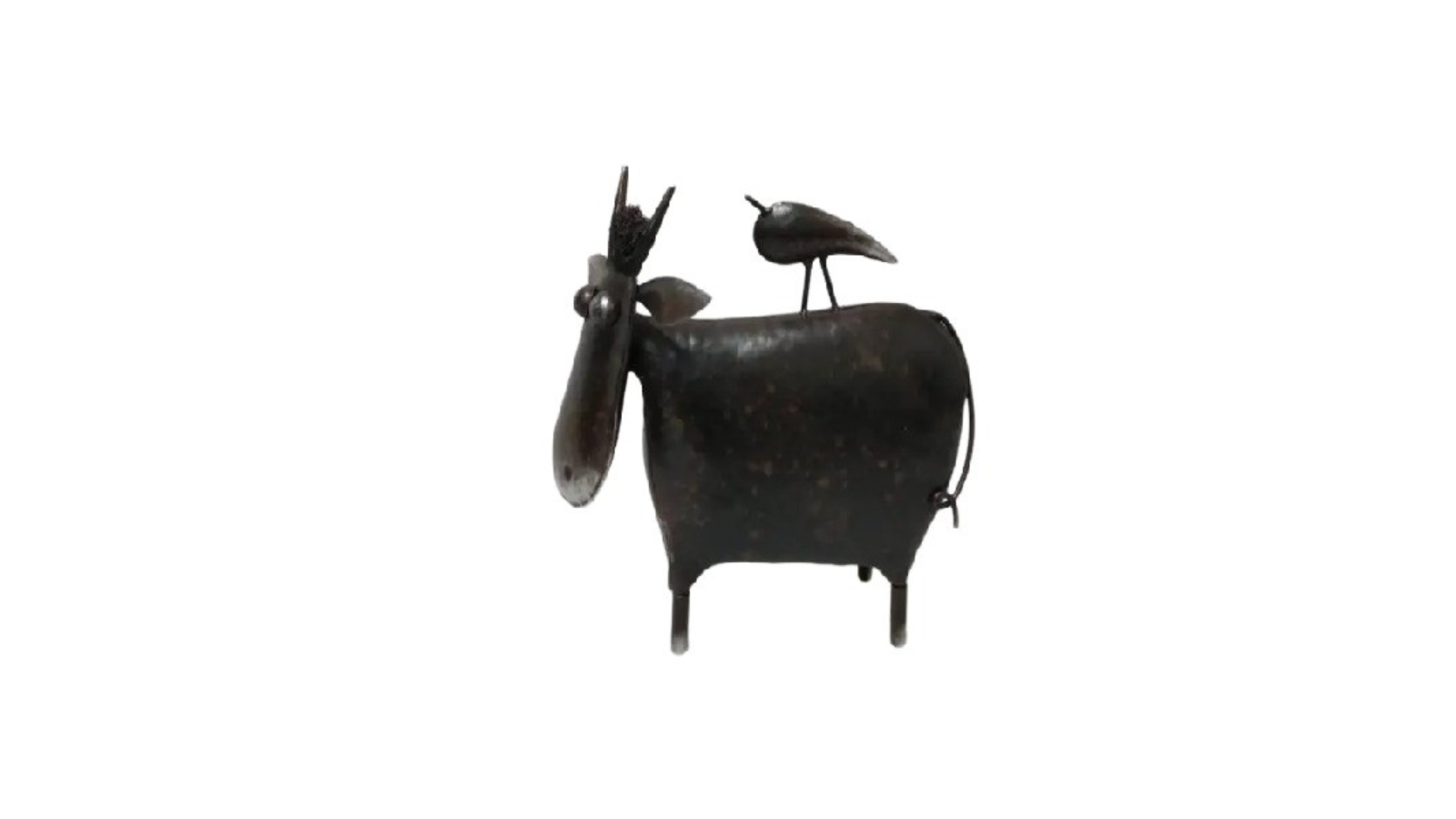 Willow and Silk Natures Art Cow with Bird Indoor Outdoor Ornament ...