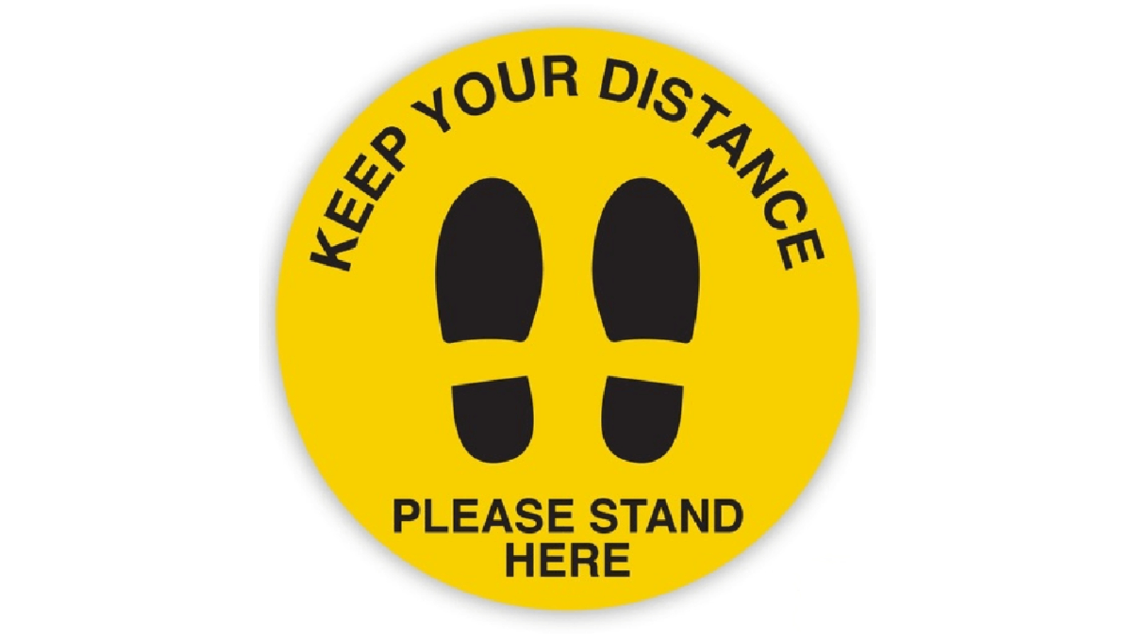 Durus Keep Your Distance Please Stand Here Floor Sign Sticker - Yellow ...