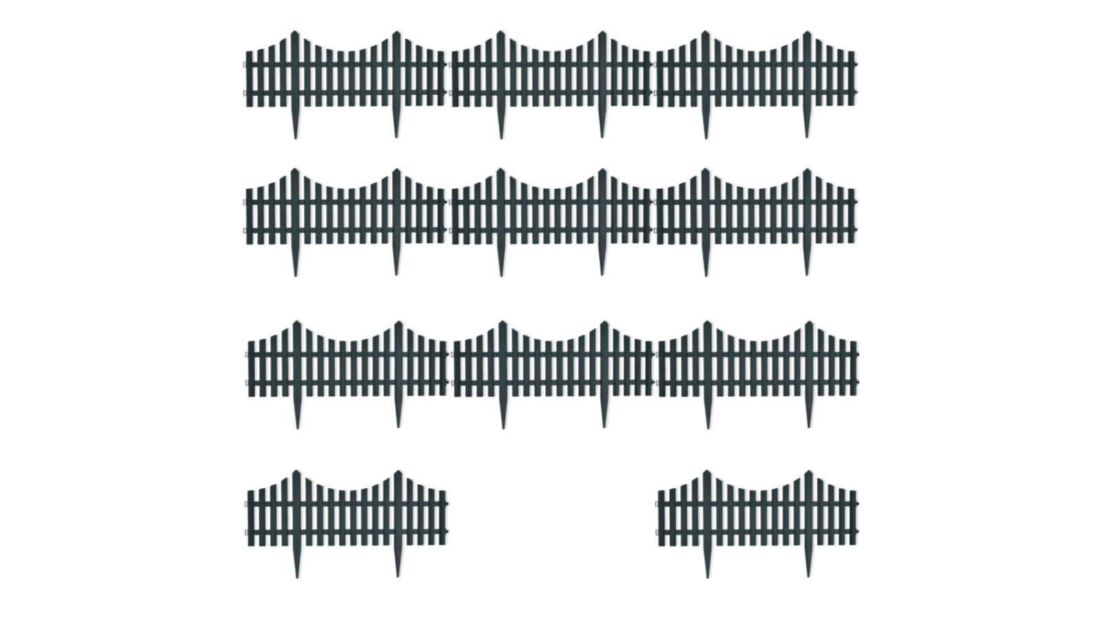 vidaXL 17 Piece Green Lawn Dividers -1cm | Harvey Norman