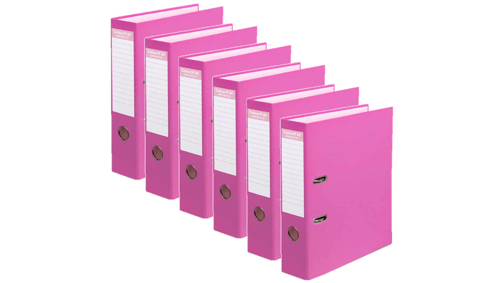 ColourHide Pack of 6 A4 Lever Arch File Folder - Pink | Harvey Norman
