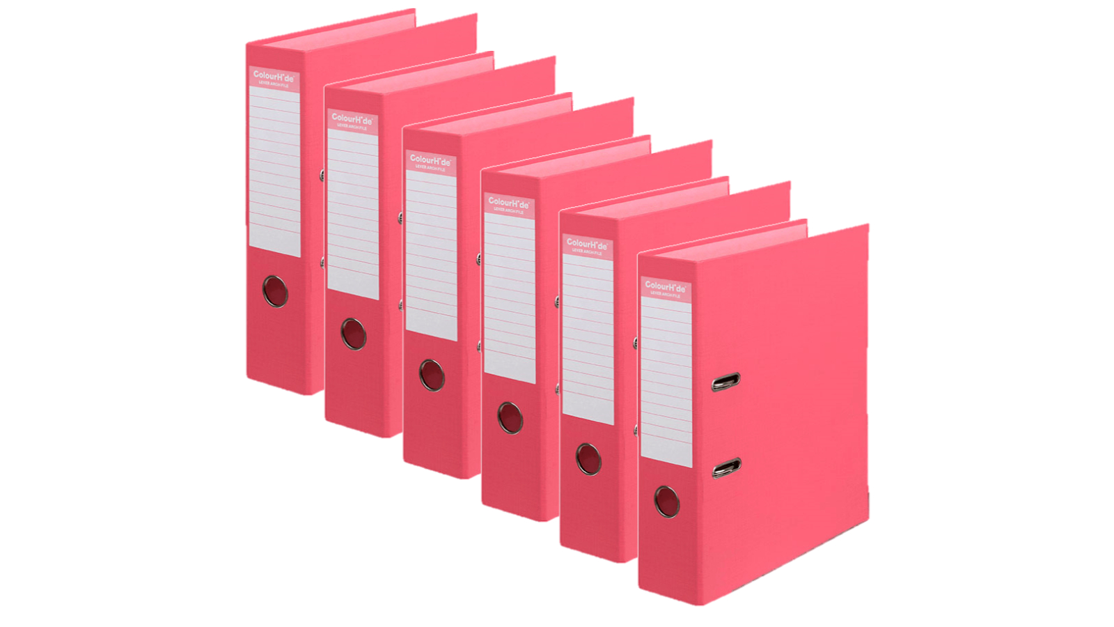 ColourHide Pack of 6 A4 Lever Arch File Folder - Watermelon Red ...