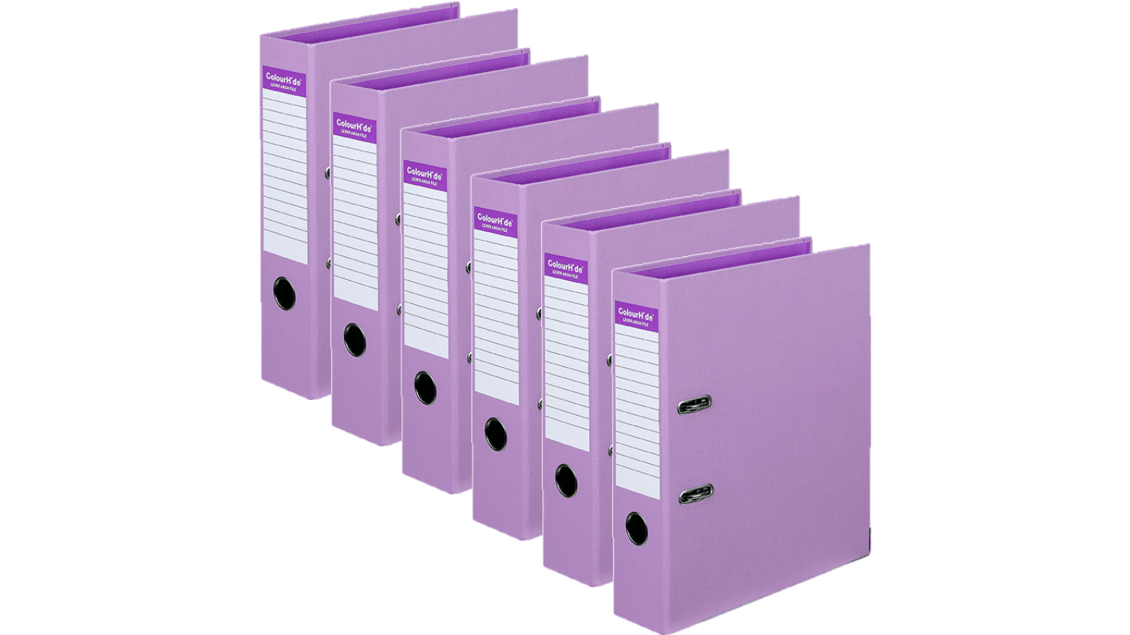 ColourHide Pack of 6 A4 Lever Arch File Folder - Purple | Harvey Norman