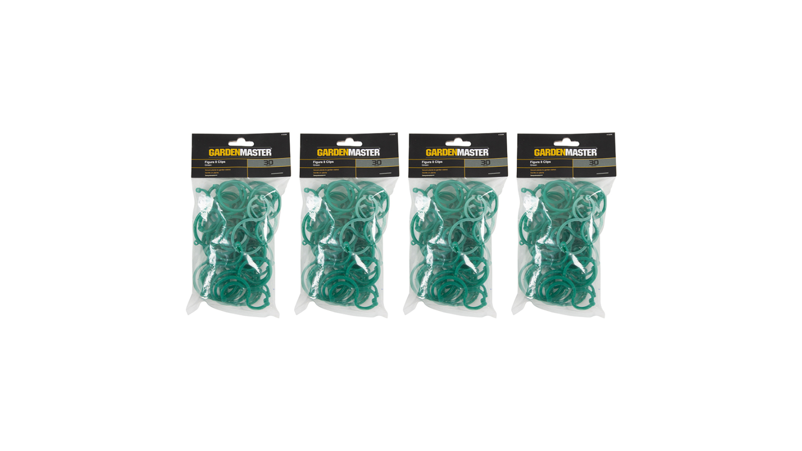 Garden Master Pack of 4 30 Piece Secure Plant Figure 8 Clips - Green ...