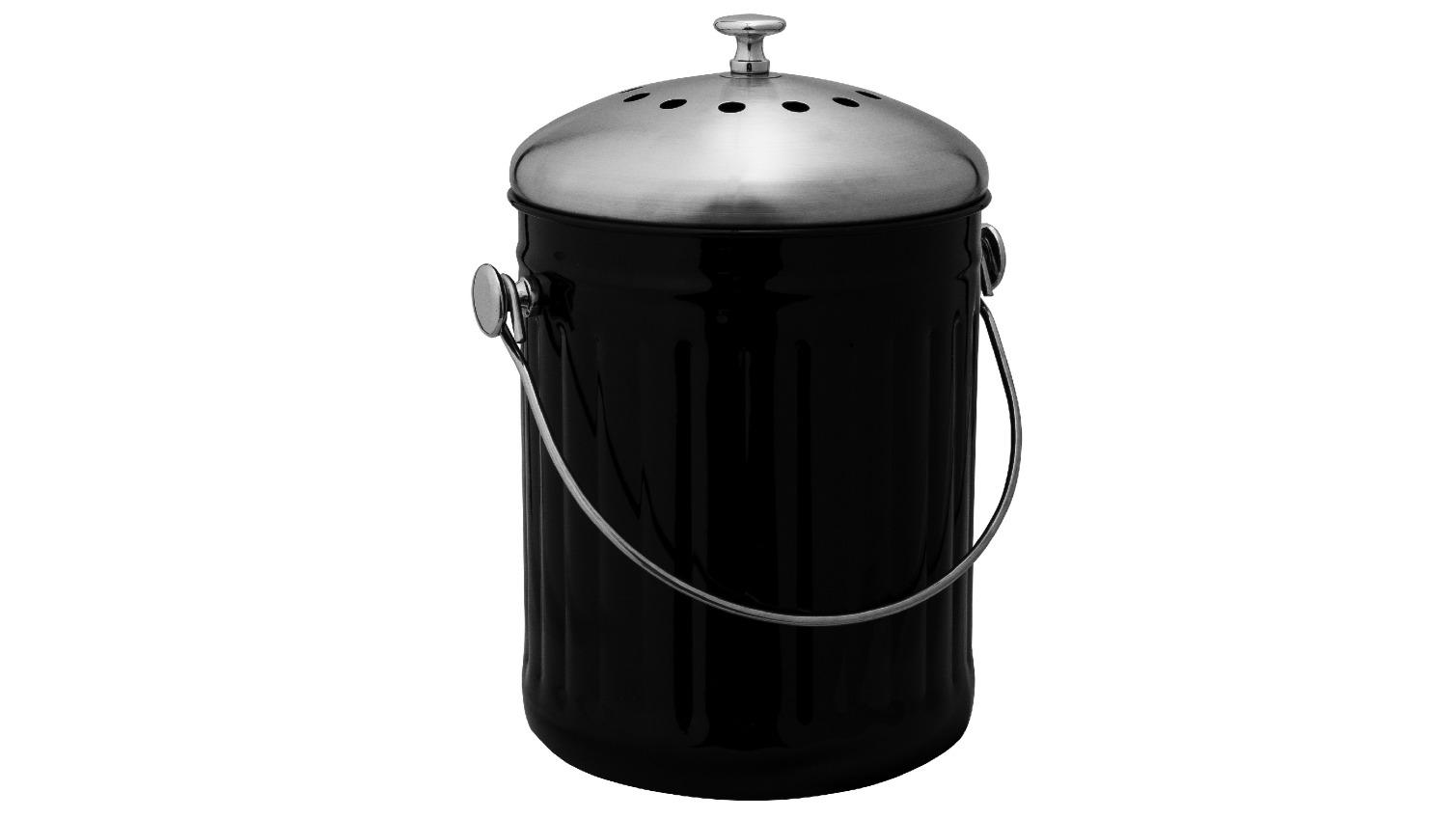 Avanti Stainless Steel 5 Litre Compost Bin - Black | Harvey Norman