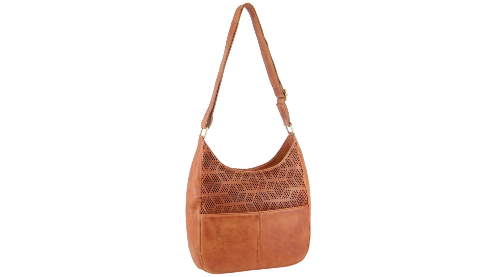Pierre Cardin Women's Leather Perforated Cross-Body Bag - Cognac ...