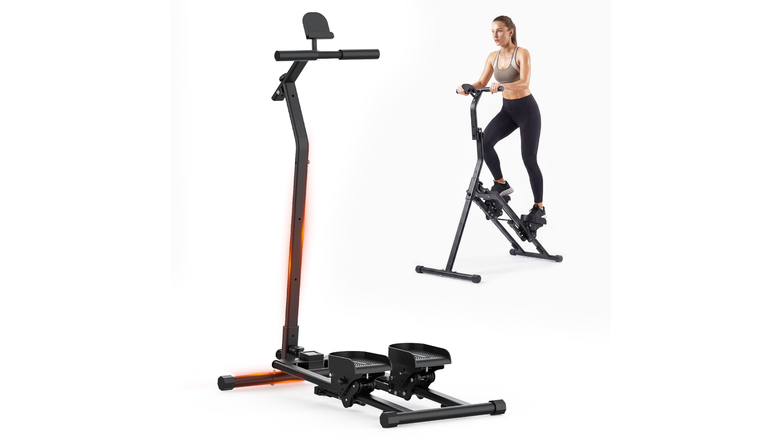 Advwin 120kg Capacity Stair Stepper for Home - Black | Harvey Norman