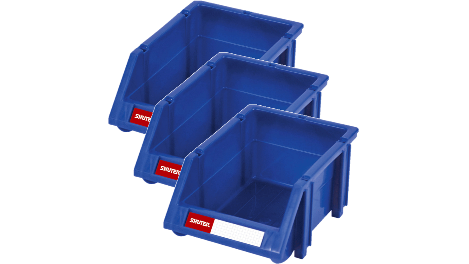 Shuter Pack of 3 Tool Stacking Part Storage Bin - Blue | Harvey Norman