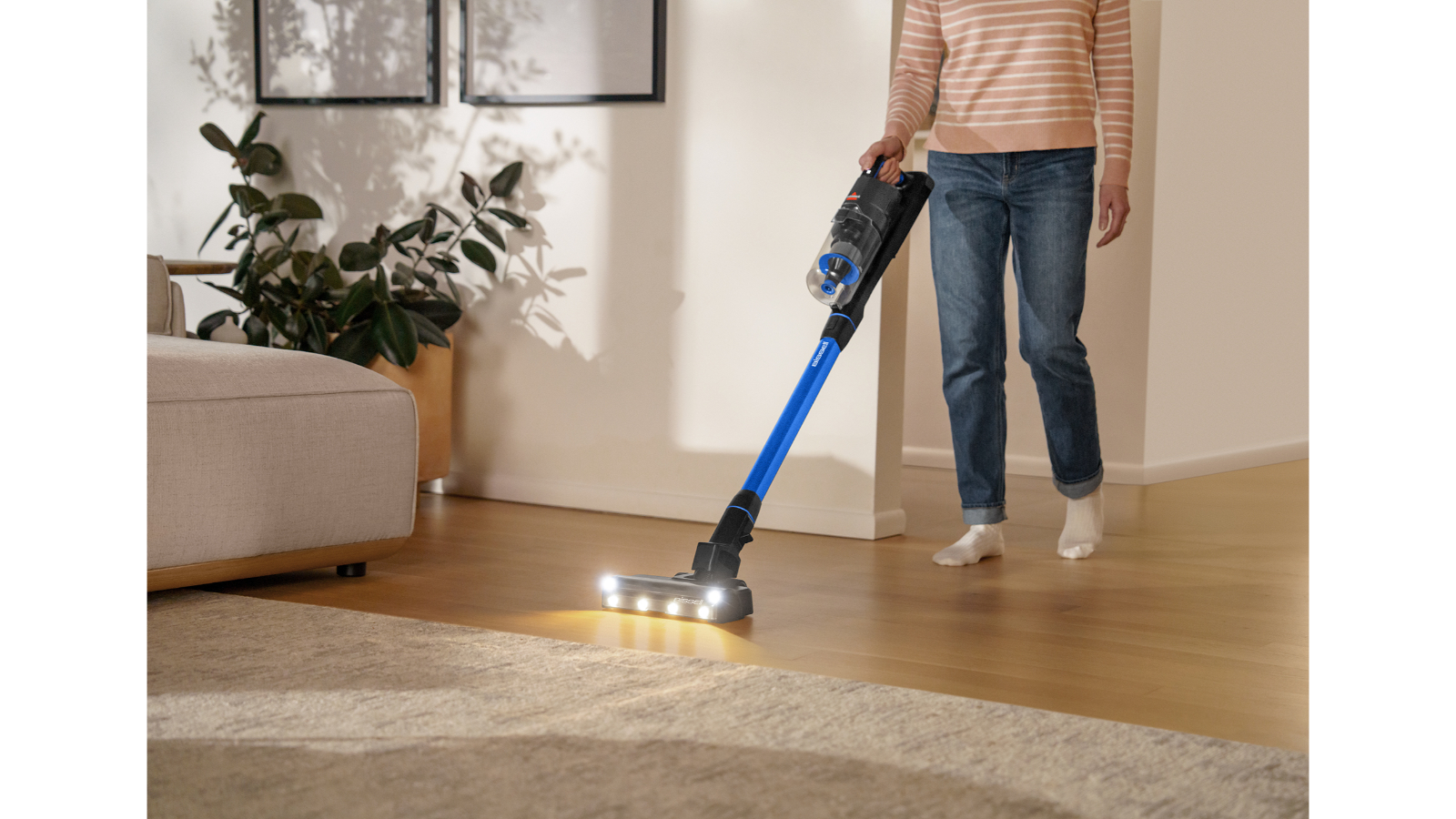 Bissell Power Clean Fur Finder Stick Vacuum - Blue/Grey | Harvey Norman