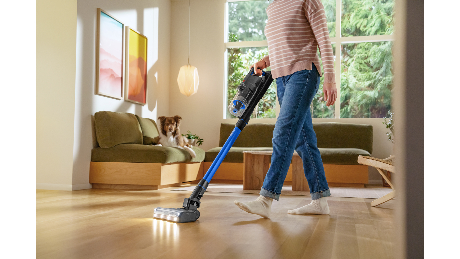 Bissell Power Clean Fur Finder Stick Vacuum - Blue/Grey | Harvey Norman