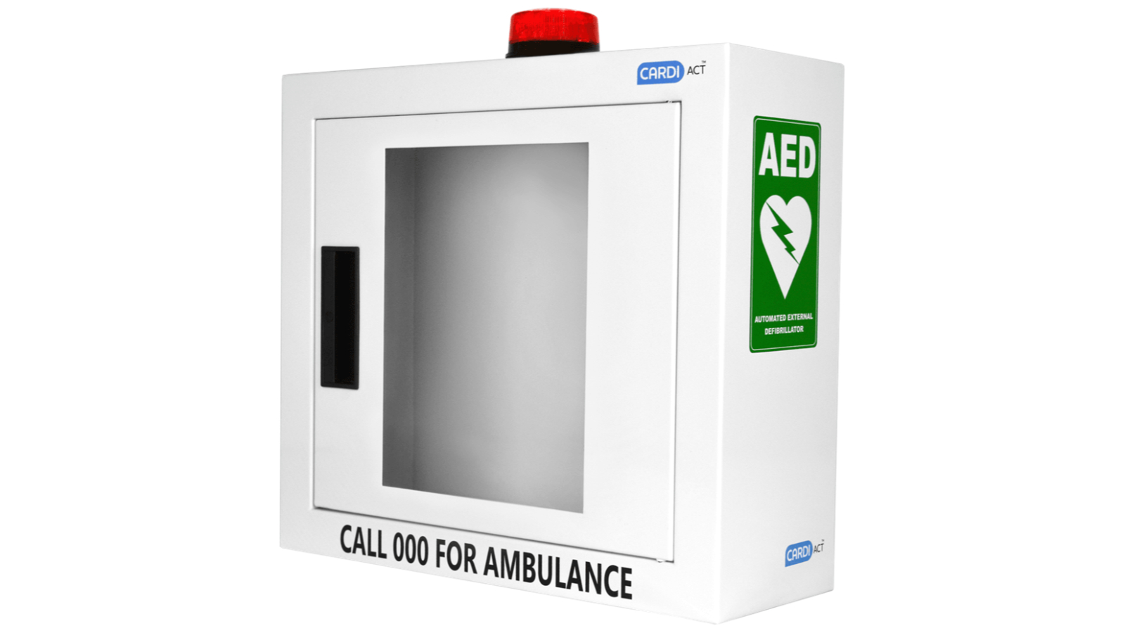 CardiAct AED/Defibrillator Alarmed Strobe Light Cabinet Case Box ...