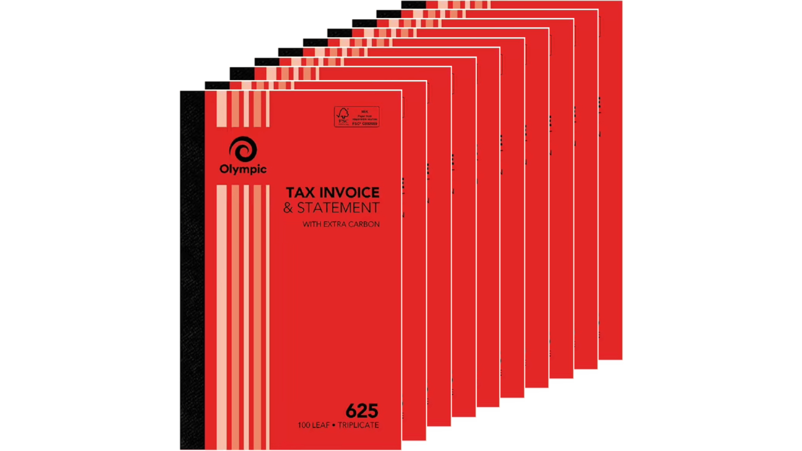 Olympic Pack of 10 625 Triplicate Tax Invoice and Statement Book - 100 ...