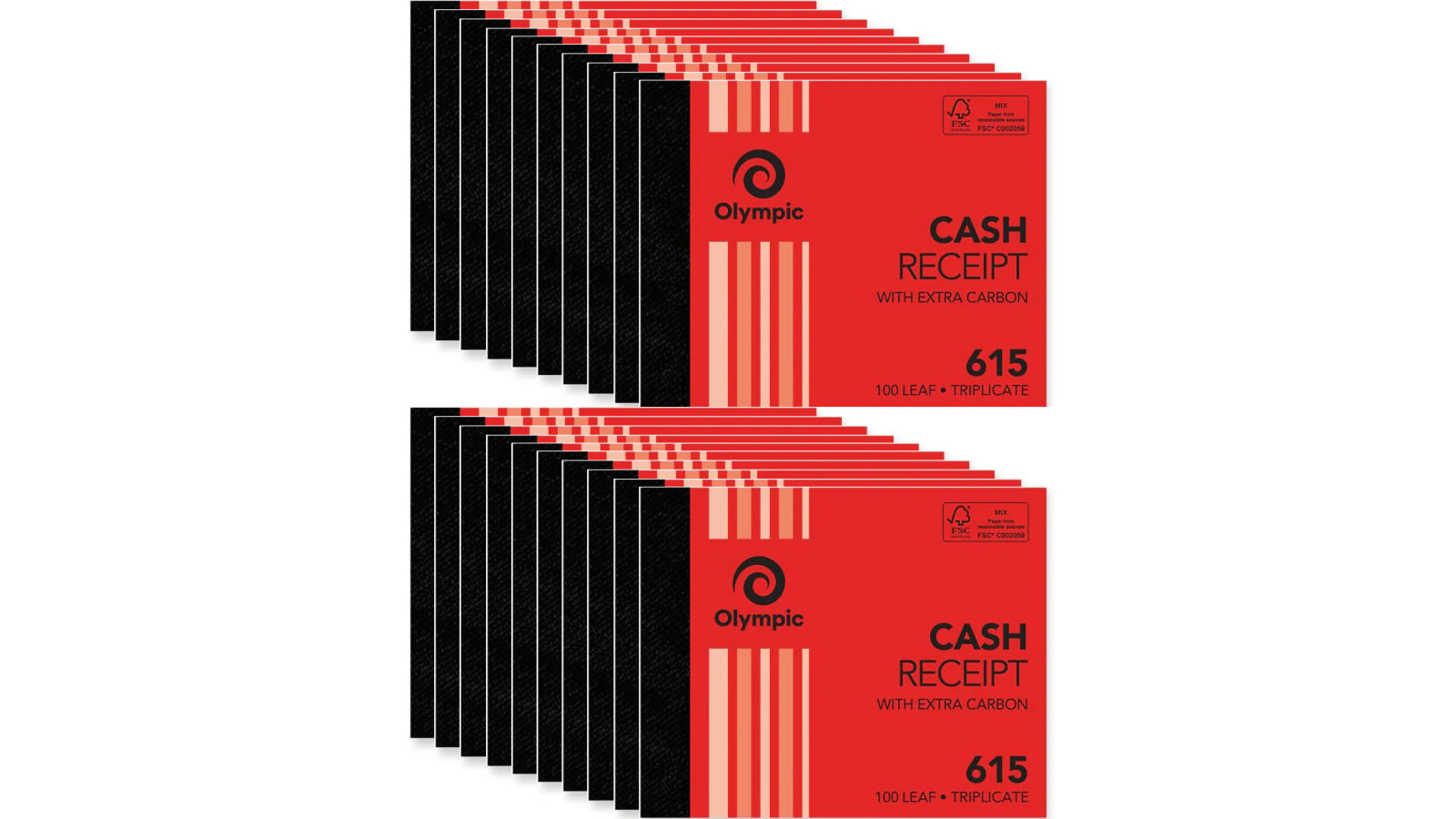 Olympic 615 Cash Receipt Book Carbon Triplicate 100 Leaf - Pack of 20 ...
