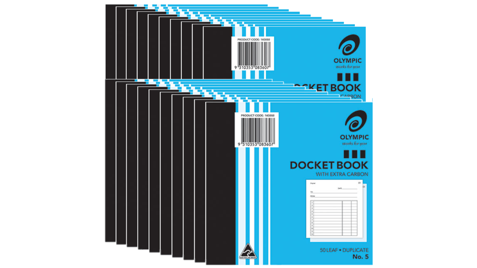 Olympic No. 5 Duplicate Carbon Docket 50 Leaf Book - Pack of 20 | Harvey Norman