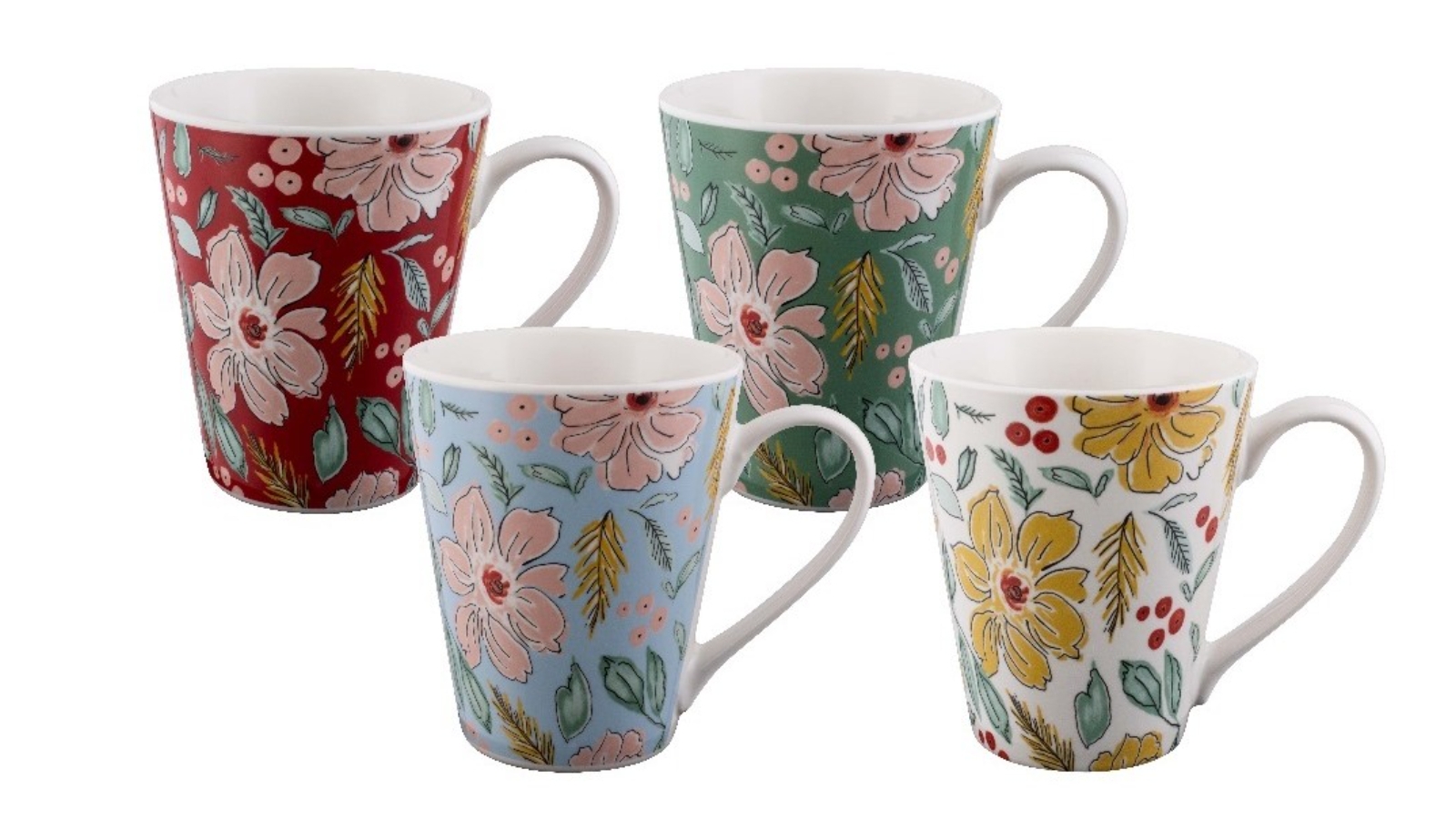 Bundanoon 400ml New Bone China Coffee & Tea Mugs Set of 4 - Artistic ...