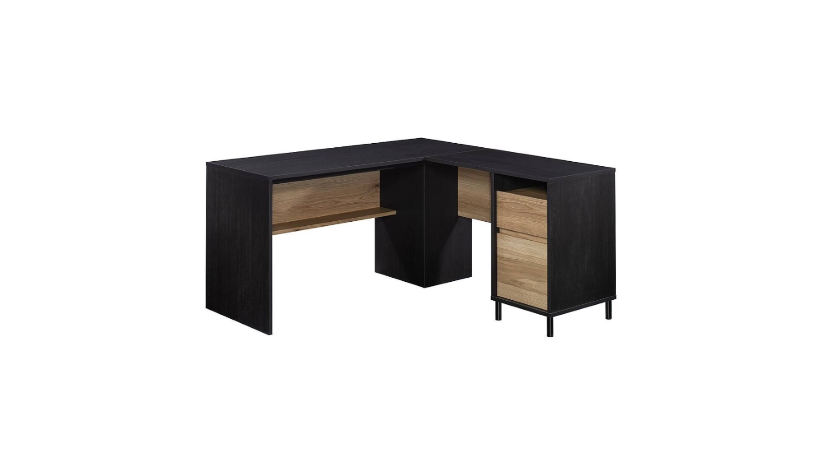 Sauder 2-Drawers Two-toned Acadia Way L-Shaped Corner Desk - Oak ...