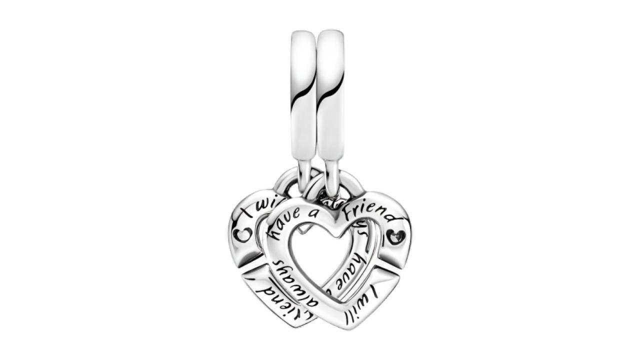 Pandora Linked Sister Hearts Split Dangle Charm | Harvey Norman