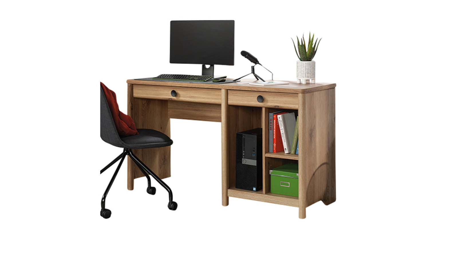 Sauder Dover Edge Study Desk - Timber Oak | Harvey Norman