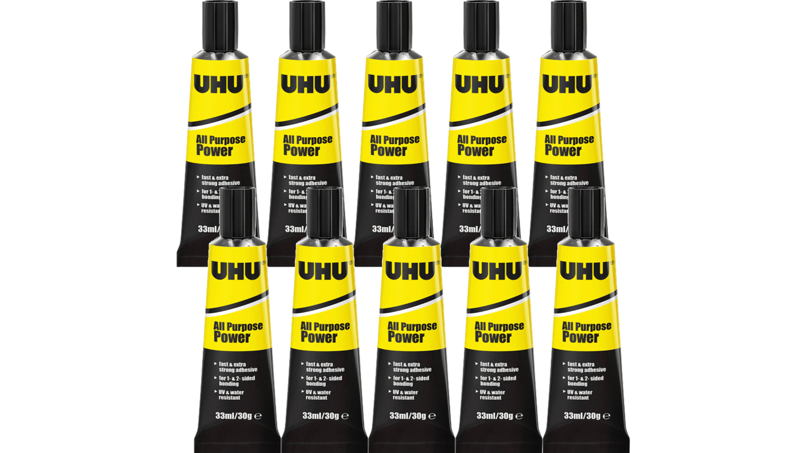 UHU Pack of 10 All Purpose Fast Extra Strong UV Water Resistant ...