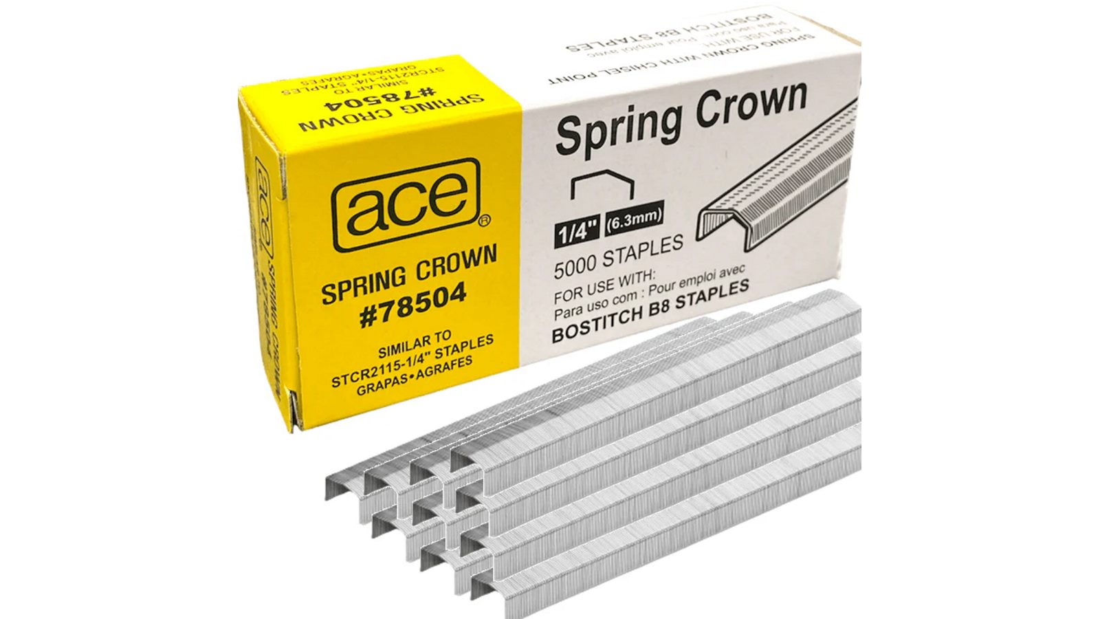ACE Spring Crown Galvanised B8 1/4" 6mm Staples Box - 5000 | Harvey Norman