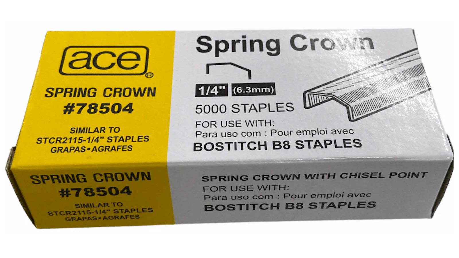 ACE Spring Crown Galvanised B8 1/4" 6mm Staples Box - 5000 | Harvey Norman