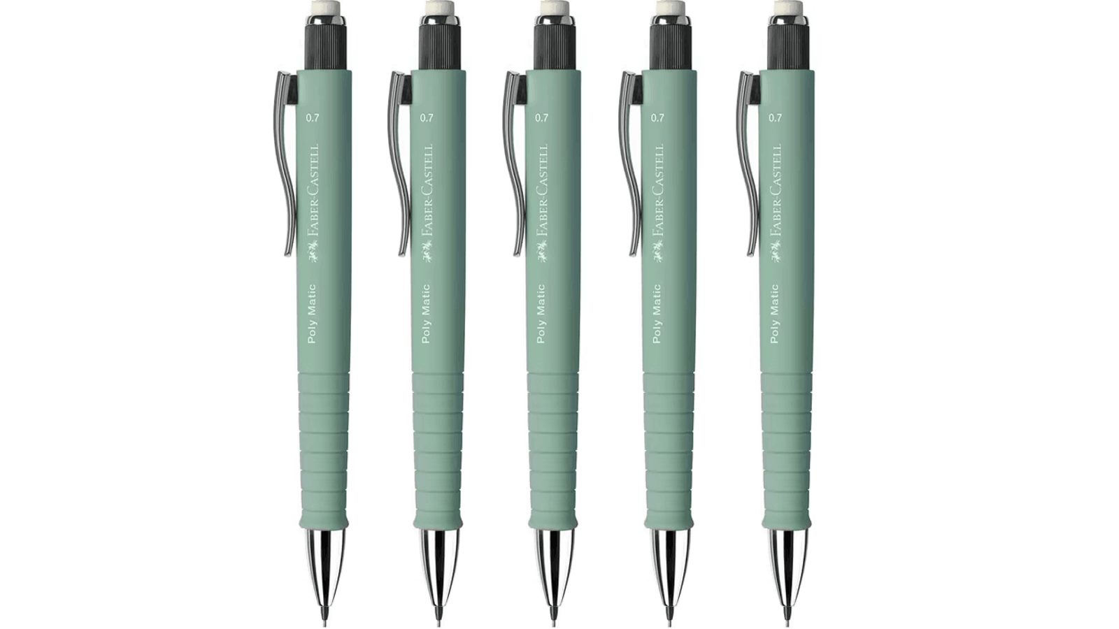 Faber-Castell Pack of 5 Polymatic Mechanical Pencil Pacer 0.7mm - Mint ...