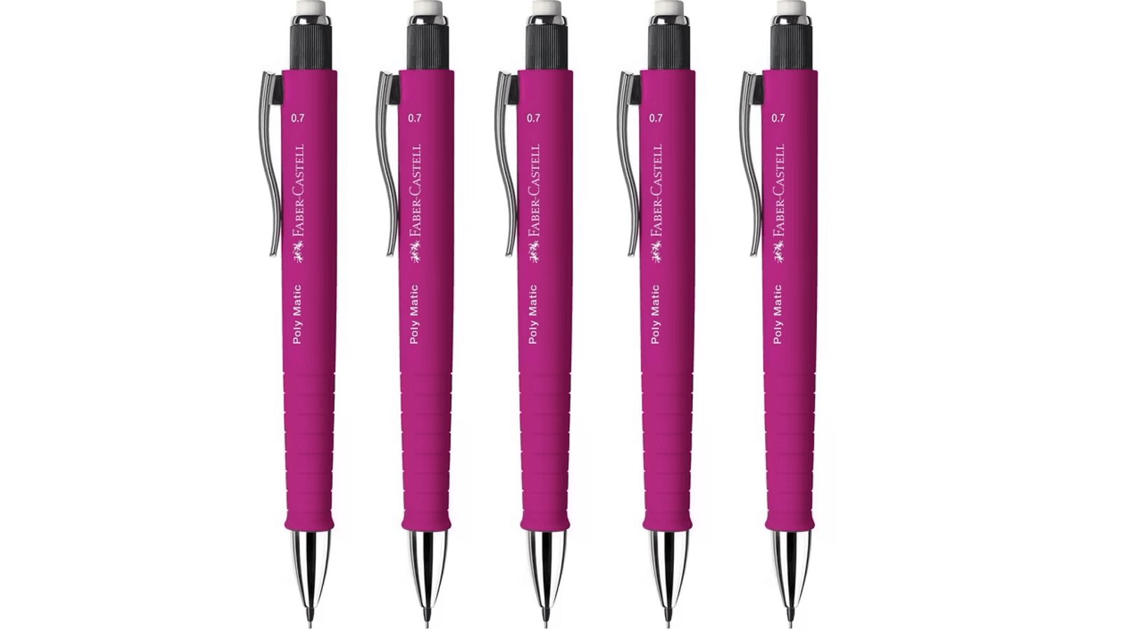Faber-Castell Pack of 5 Polymatic Mechanical Pencil Pacer 0.7mm - Pink ...