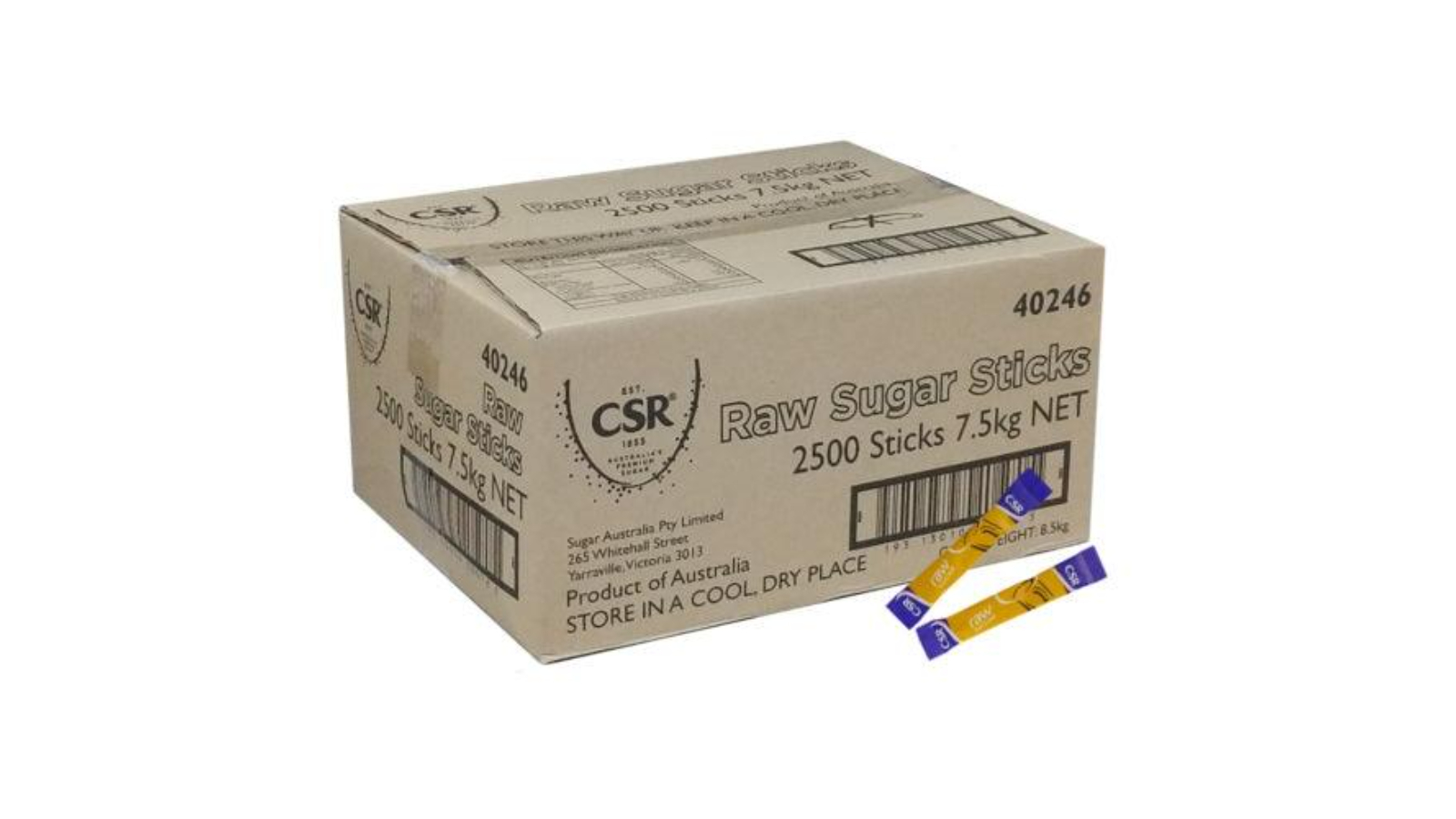 CSR Box of 2500 Raw Sugar Sticks Sachet - 3g | Harvey Norman