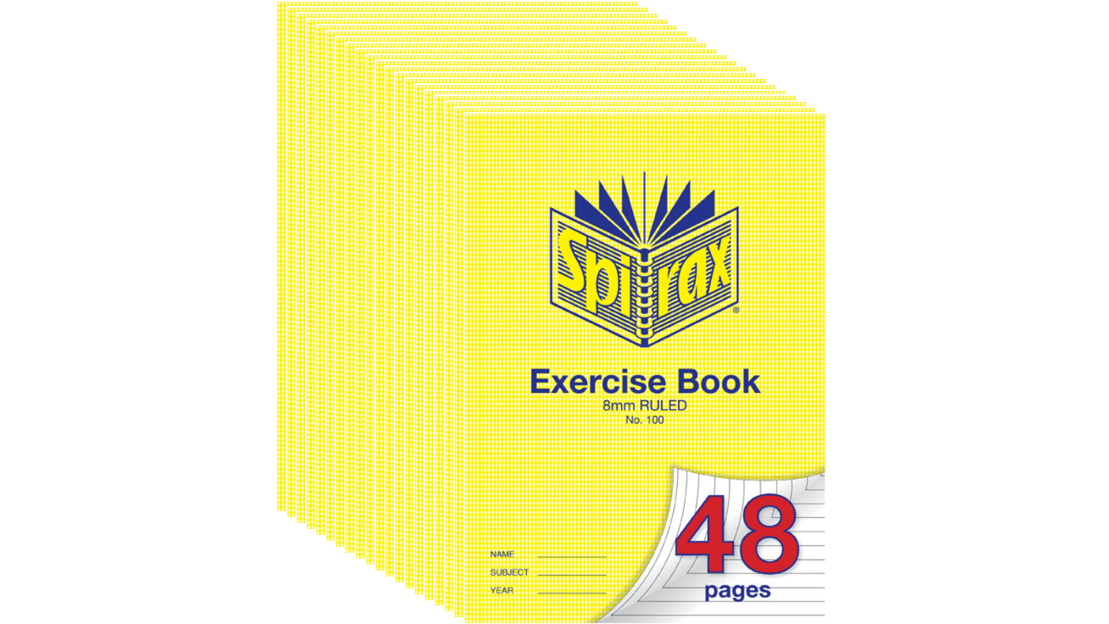 Spirax 100 48 Page 0.8cm 70gsm Ruled A4 Exercise Book - Pack of 20 ...