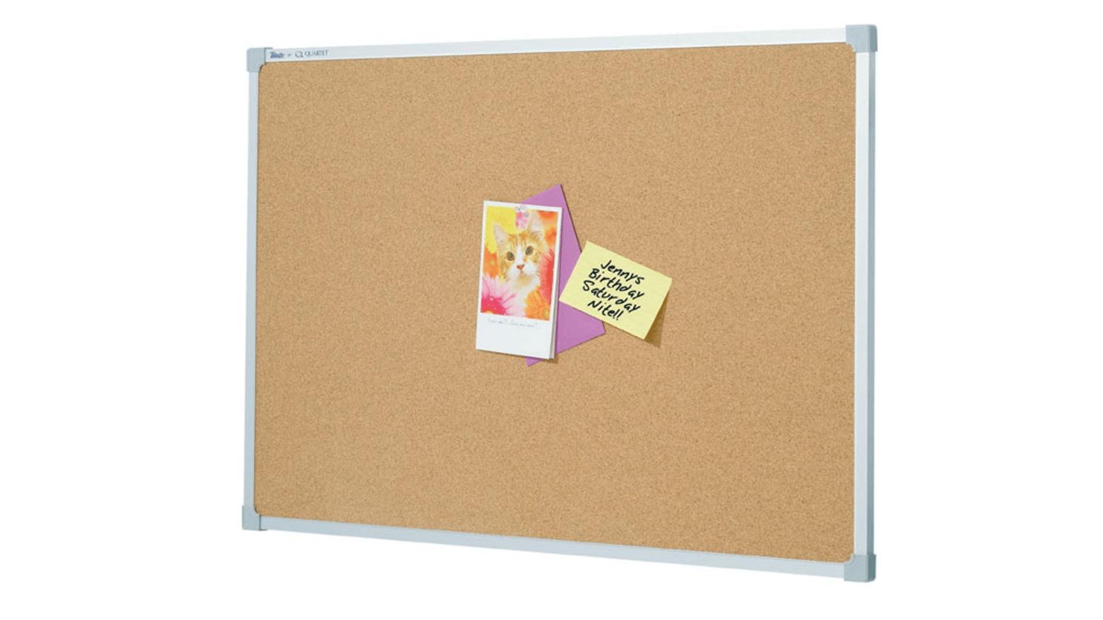 Quartet Aluminium Frame Cork Pin Sign Board - 90 x 60cm | Harvey Norman