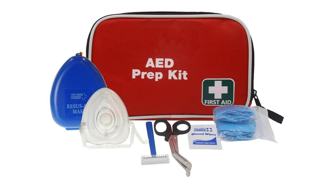 Trafalgar AED Prep First Aid Kit Includes CPR Mask and Surgical Razor ...