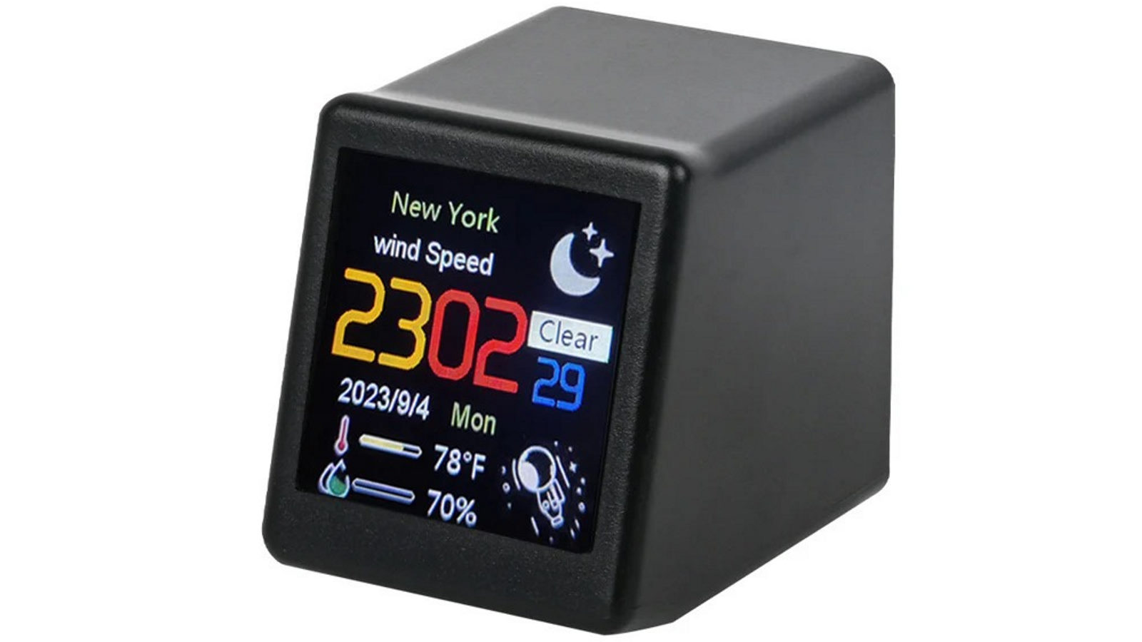Vibe Geeks Wi-fi Enabled Desktop Smart Mini Digital Weather Clock Type ...