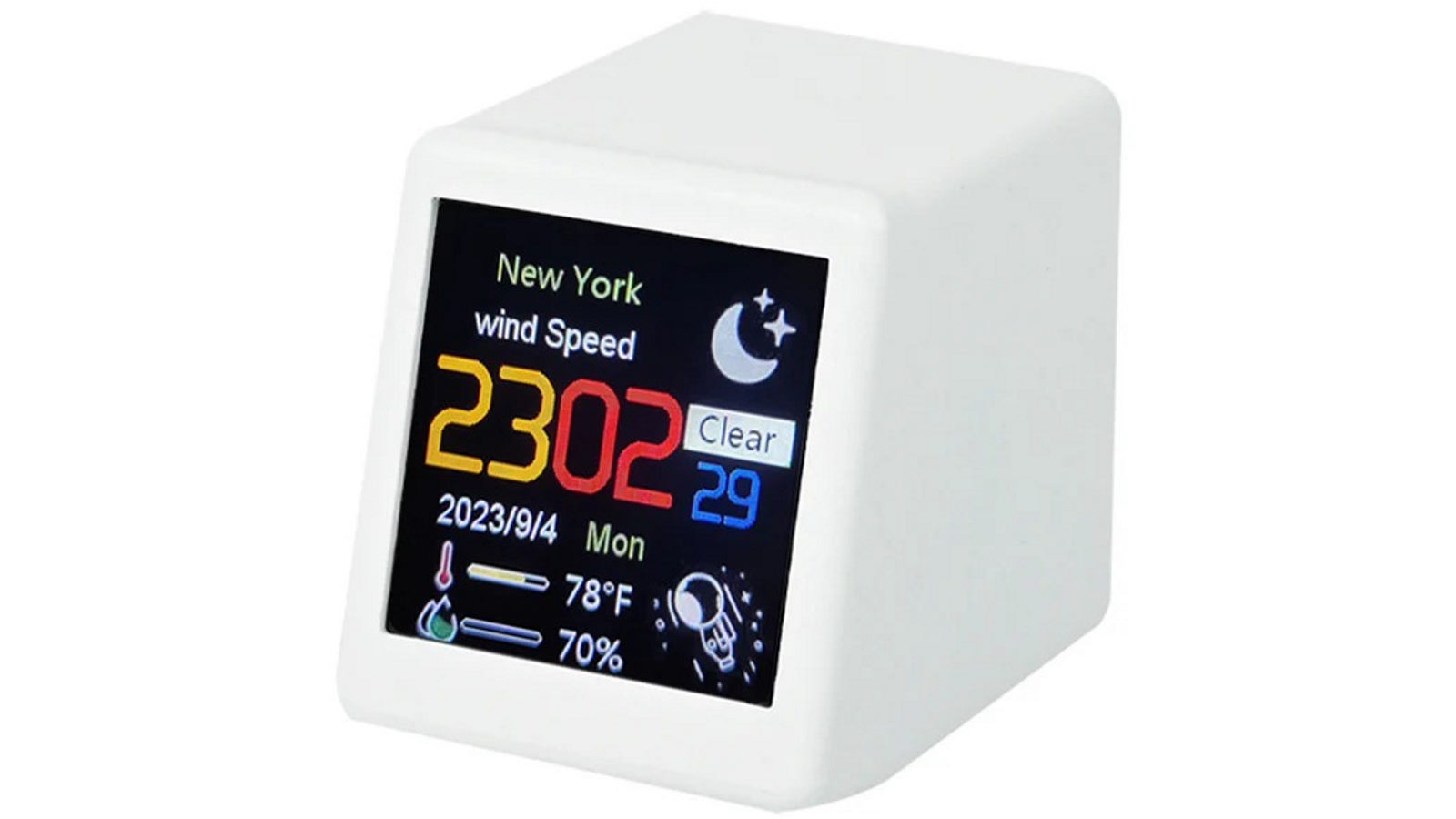Vibe Geeks Wi-fi Enabled Desktop Smart Mini Digital Weather Clock Type ...
