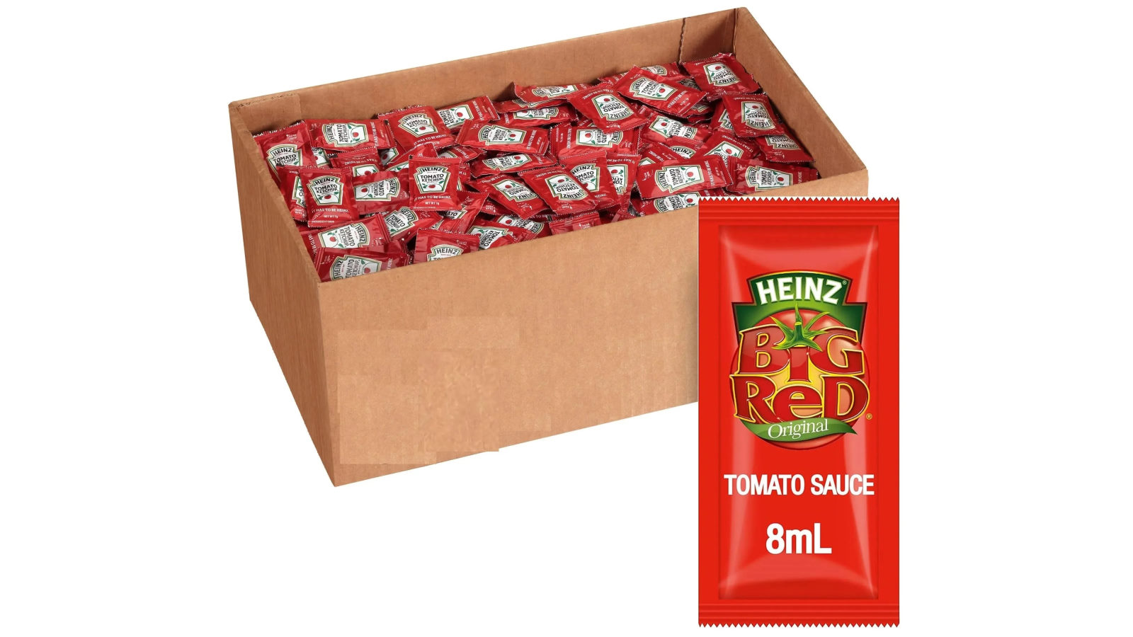 Heinz 8ml 300 Carton Bulk Box Big Red Tomato Sauce Individual Portions ...