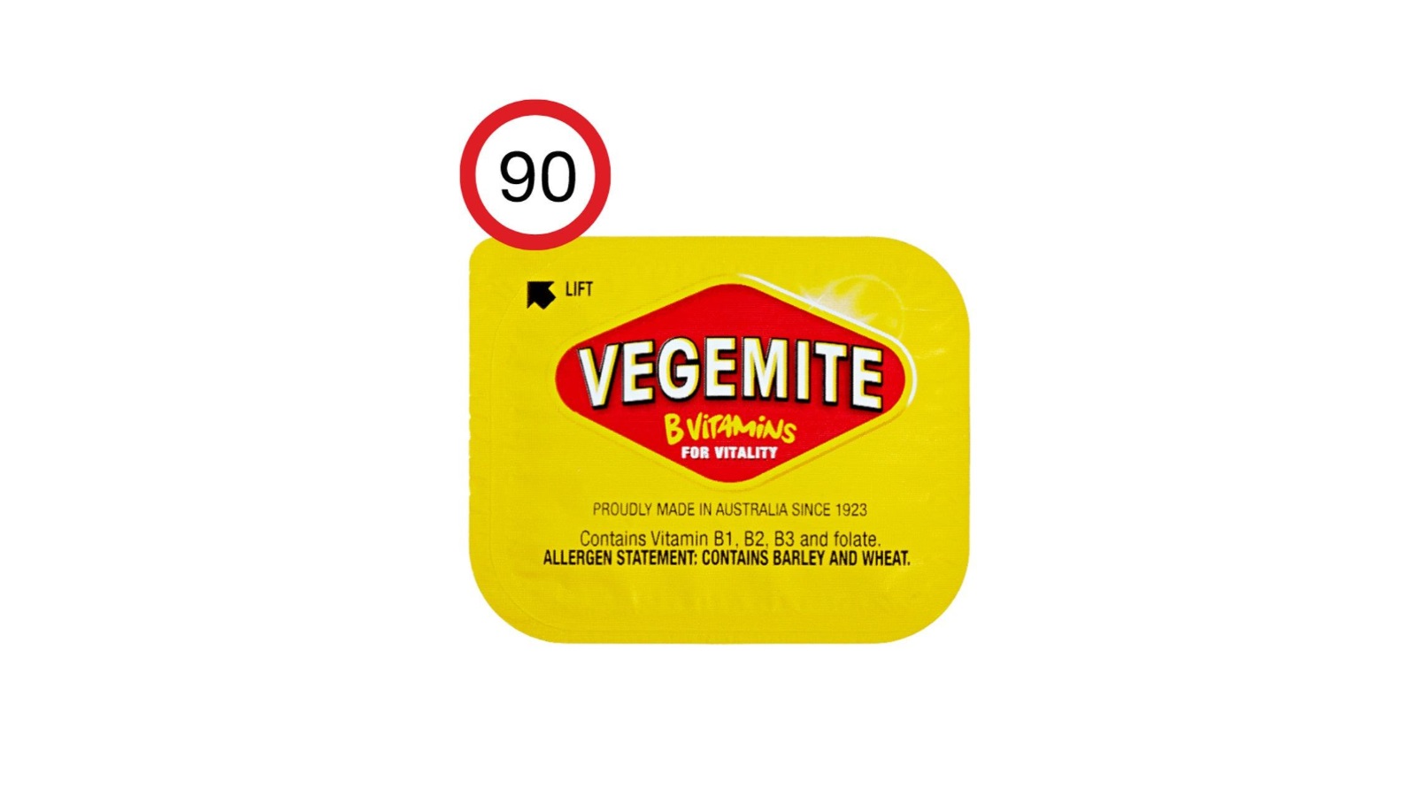 Vegemite Pack of 90 Single Serve Portion Spread - 4.8g | Harvey Norman
