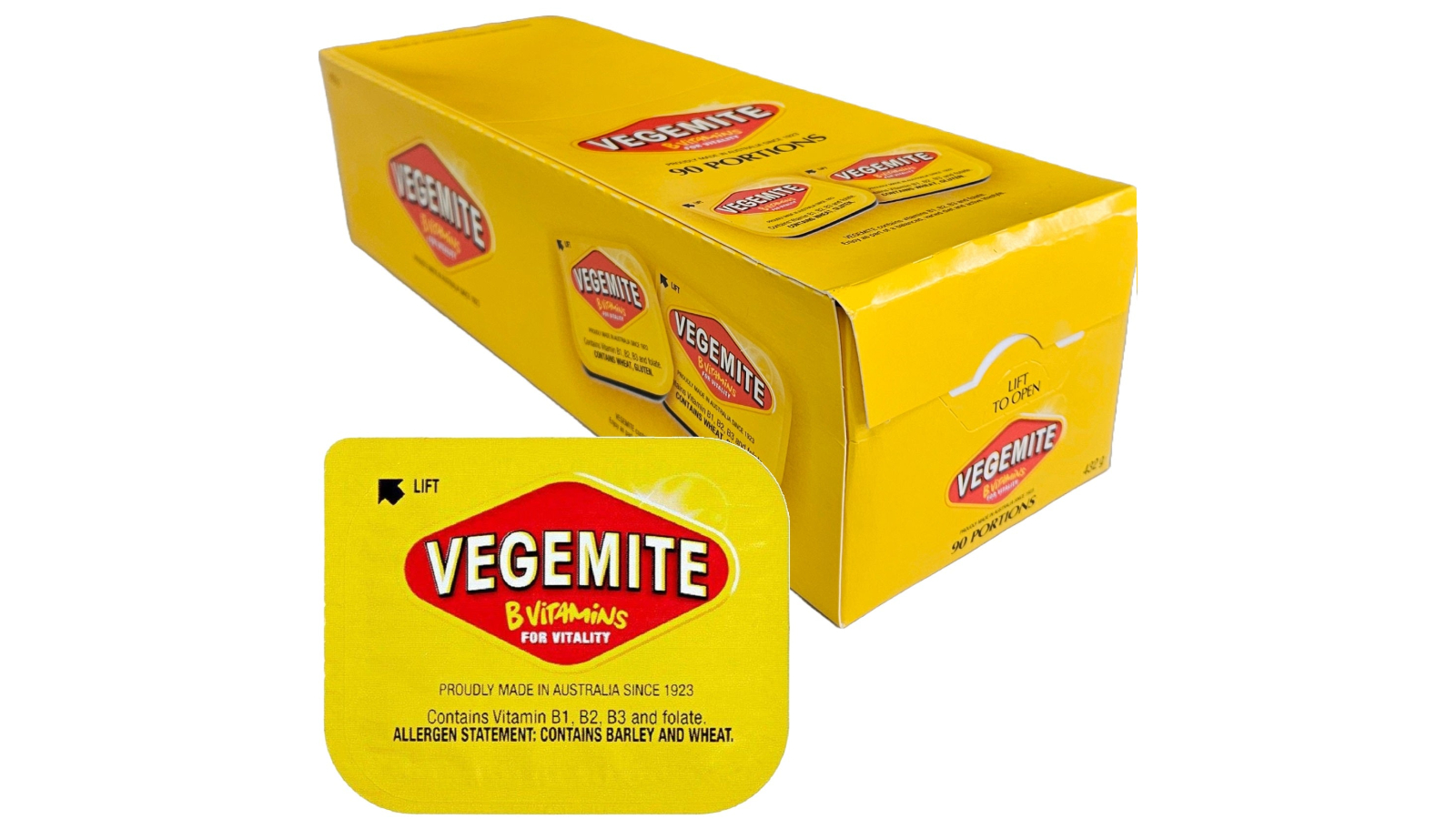 Vegemite Pack of 90 Single Serve Portion Spread - 4.8g | Harvey Norman