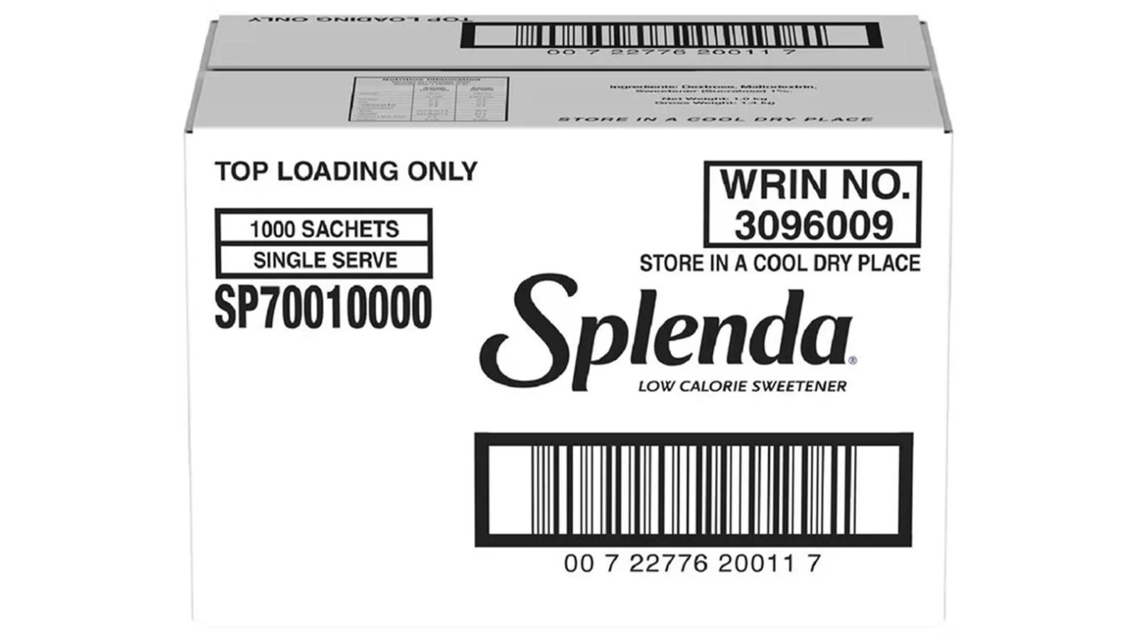 Splenda Pack of 1000 Sweetener Individual Sachets Carton Box | Harvey ...