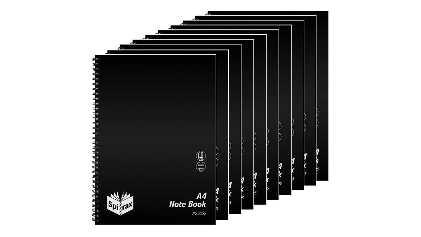 Spirax P595 Pack of 10 0.7cm Ruled Polypropylene Cover A4 Spiral ...