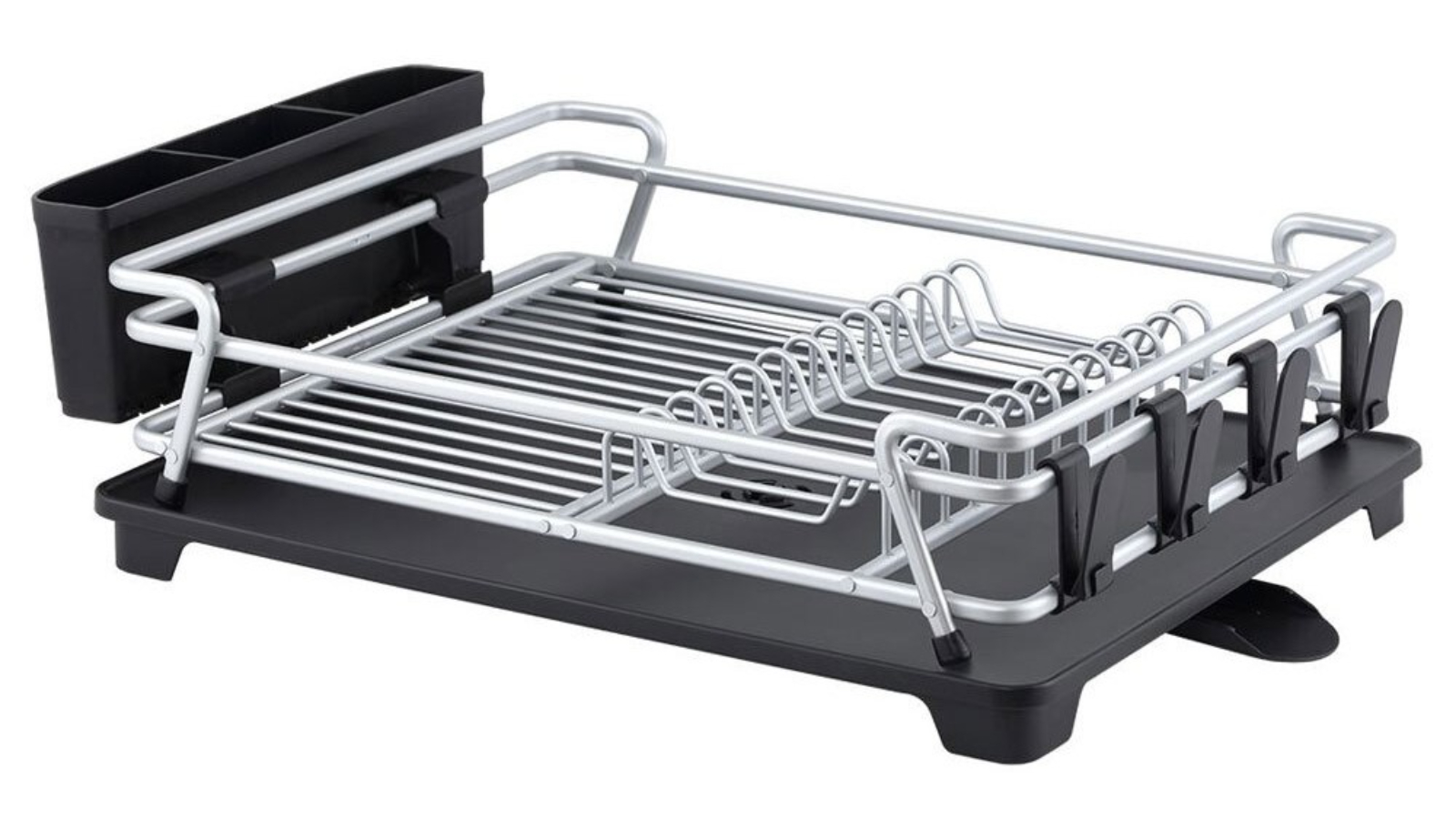 DLine Pinnacle Aluminium 53cm Dish Wash Rack - Black | Harvey Norman