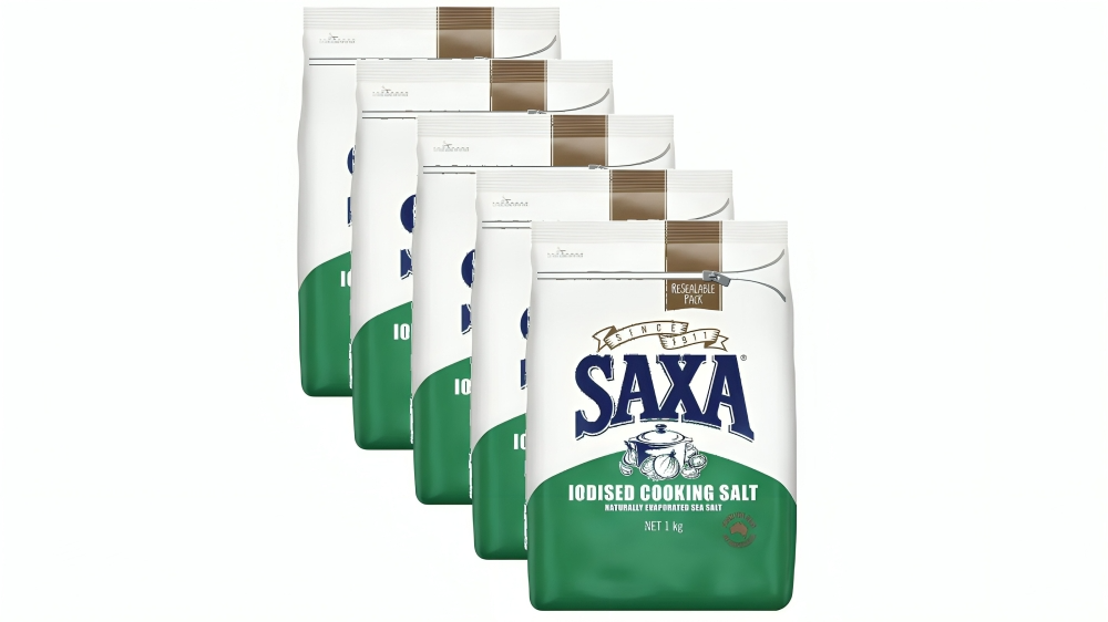 Saxa Pack of 5 Iodised Cooking Salt - 1kg | Harvey Norman