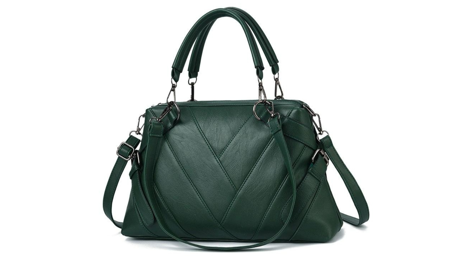 Vibe Geeks Soft Leather Geometric Handbag - Green | Harvey Norman